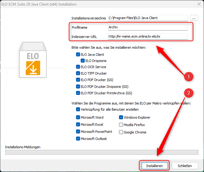 Installation ELO Java Client 20 für Windows – ecm.online