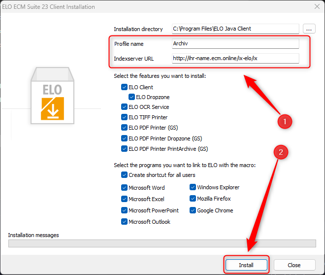 Installation ELO Java Client 23 für Windows – ecm.online