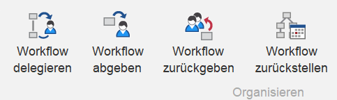 Workflows Delegieren, Abgeben, Zurückgeben oder Zurückstellen – ecm.online